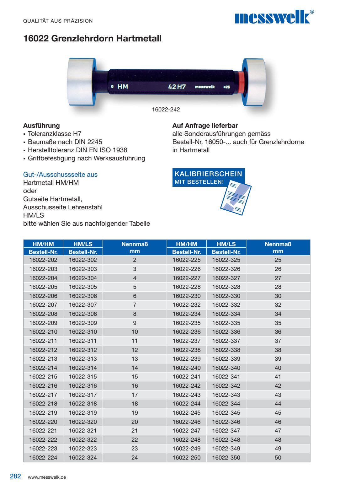 Grenzlehrdorn Hartmetall Ausführung