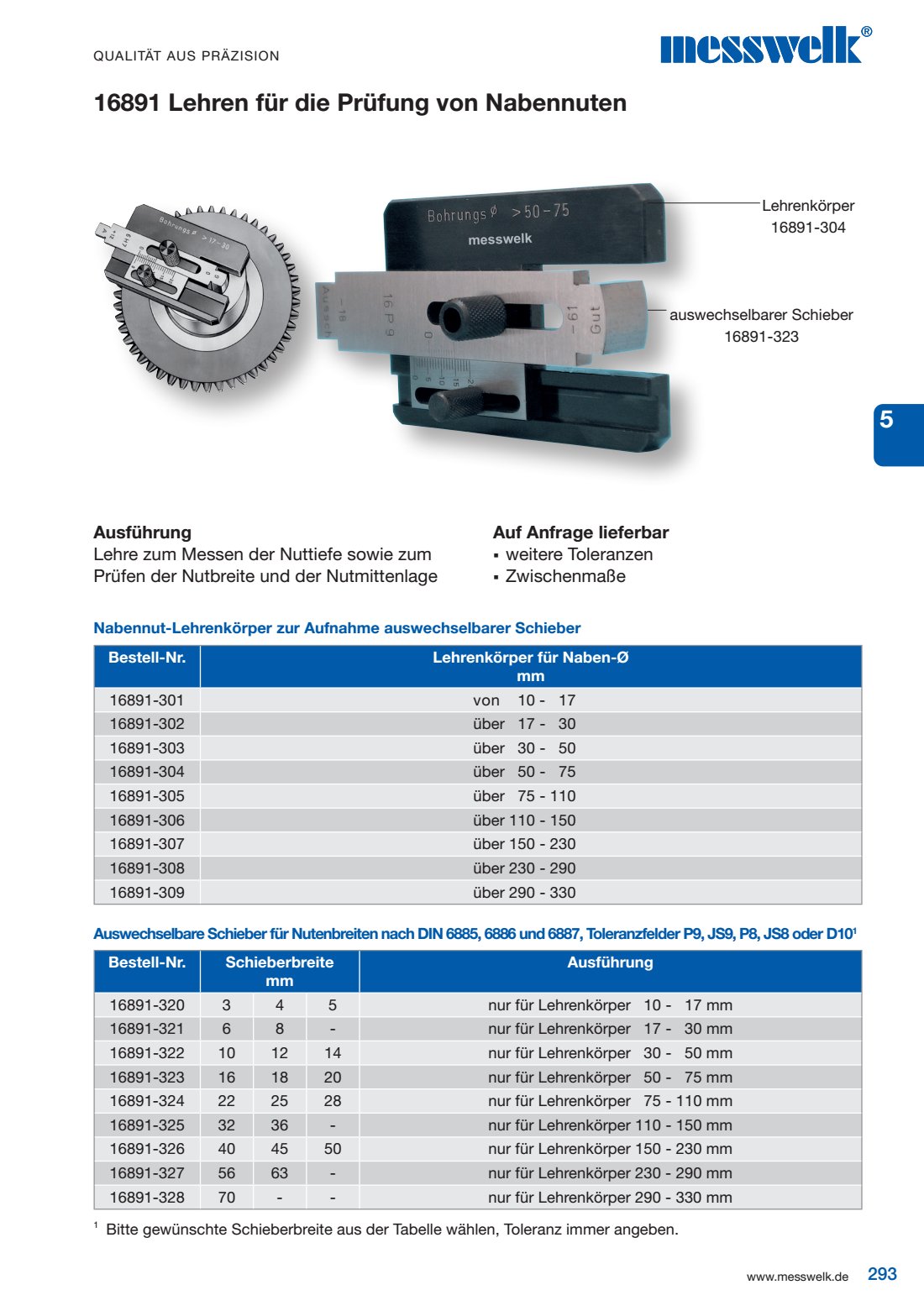 Gewindelehren Metrisches ISO-Feingewinde
